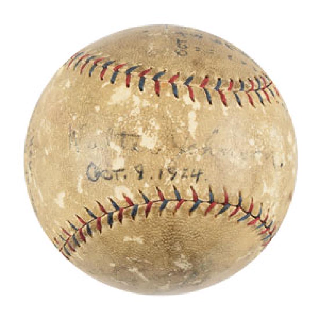 Walter Johnson 1924 World Series Signed Baseball