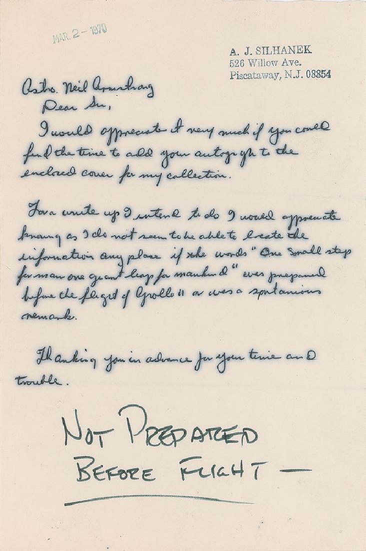 Neil Armstrong Handwritten Note
