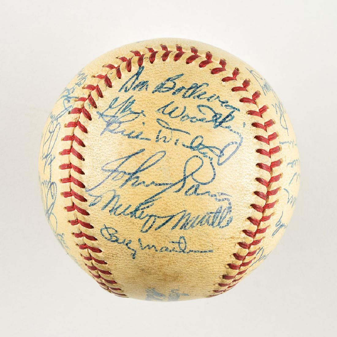 1953 New York Yankees Team-Signed Baseball with 30
