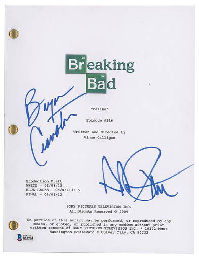 Breaking Bad Script Signed By Bryan Cranston And Aaron