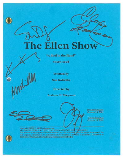 The Ellen Show Cast-signed Script - May 23, 2019 | RR Auction in MA