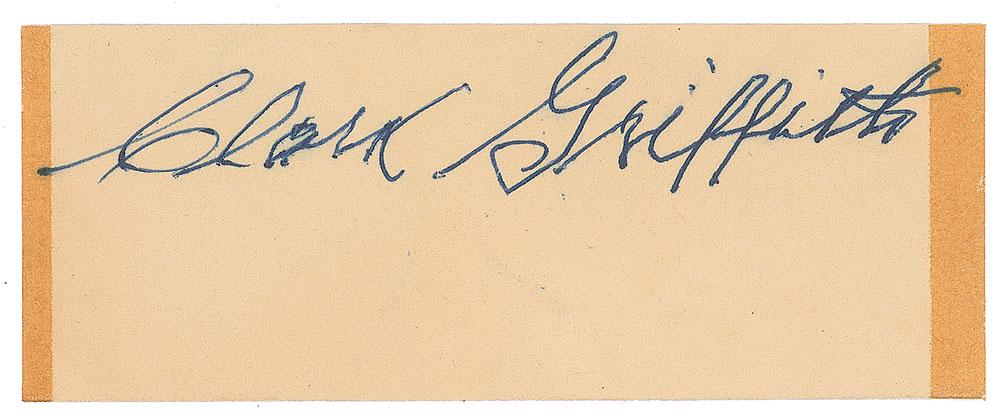 Clark Griffith Signature