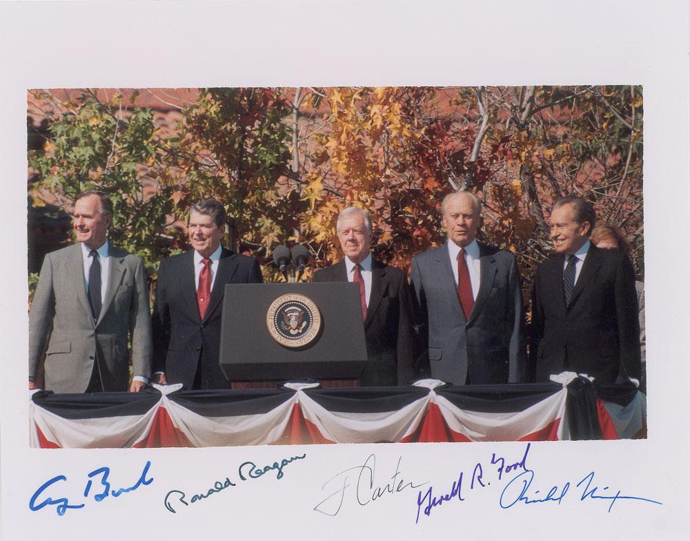 Five Presidents Signed photo - Oct 07, 2020 | RR Auction in MA