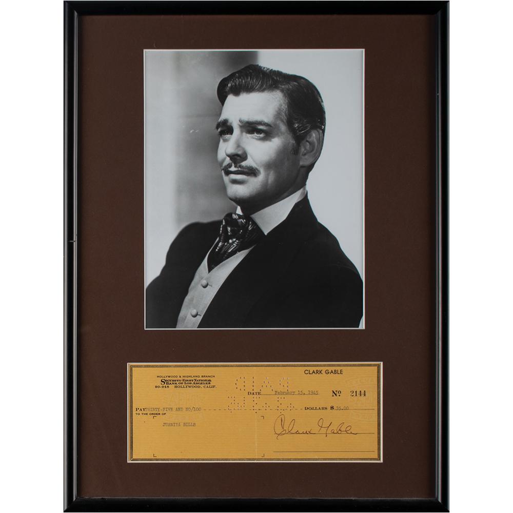 Clark Gable Signed Check - Dec 09, 2020 | RR Auction in MA
