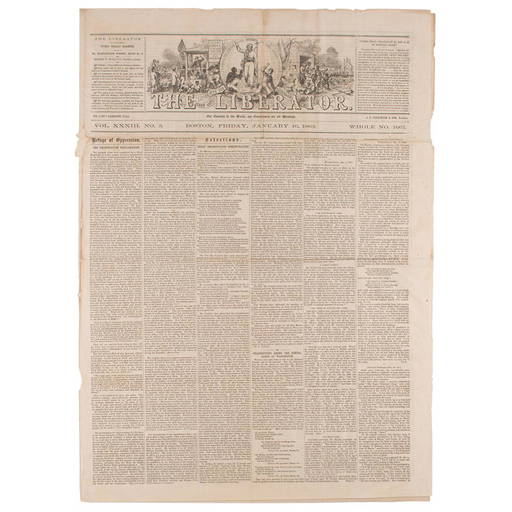 William Lloyd Garrison: 1863 The Liberator Newspaper