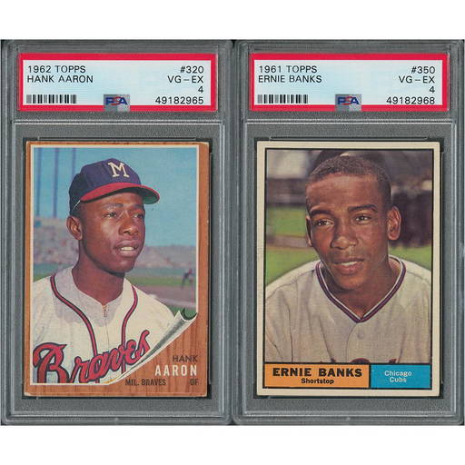 1961 Topps #350 Ernie Banks And 1962 Topps #320 Hank