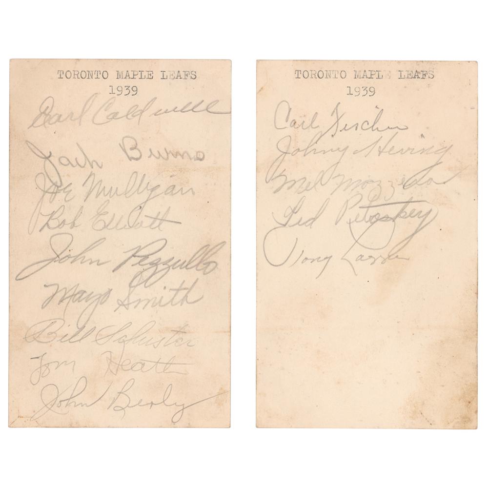 Tony Lazzeri And 1939 Toronto Maple Leafs Signatures