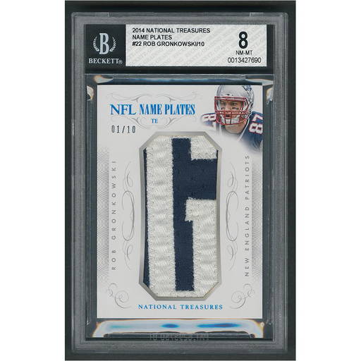 2014 National Treasures Nfl Name Plates Rob Gronkowski