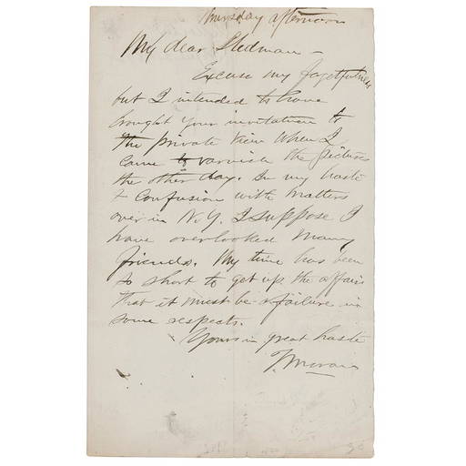 Thomas Moran Autograph Letter Signed (#0665) on Apr 13, 2022 | RR ...