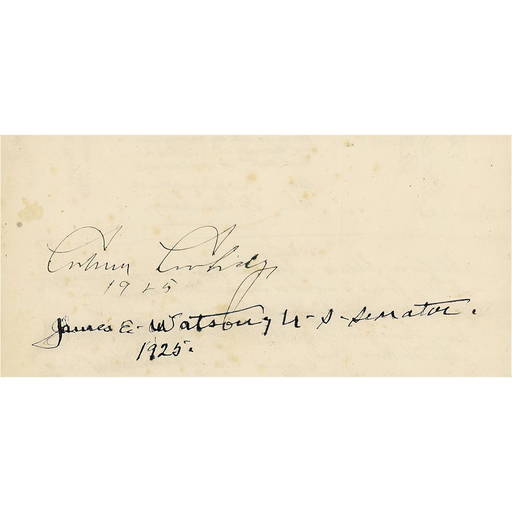 Calvin Coolidge Signature As President