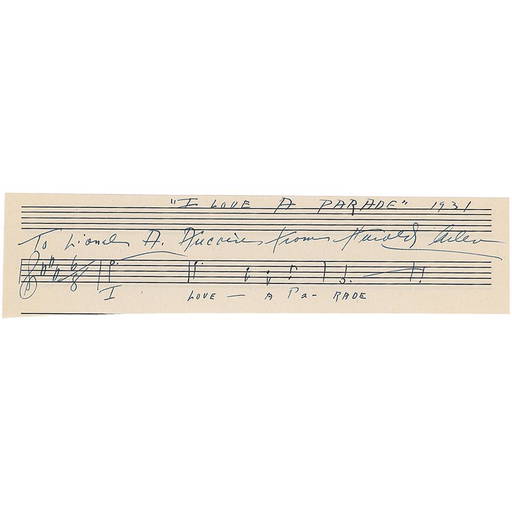 Harold Arlen Autograph Musical Quotation Signed