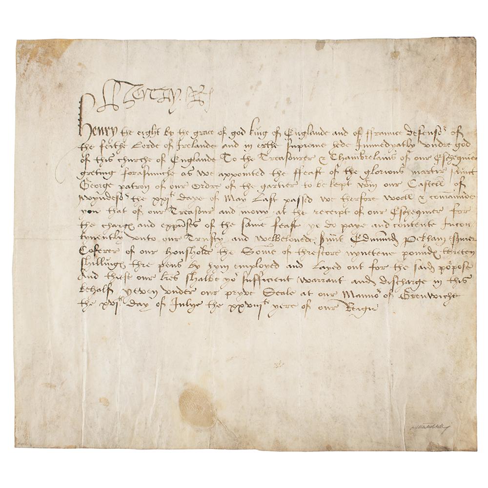King Henry Viii Document Signed