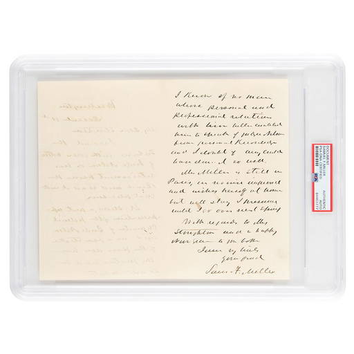Samuel Freeman Miller Autograph Letter Signed (#6238) on Sep 22, 2022 ...