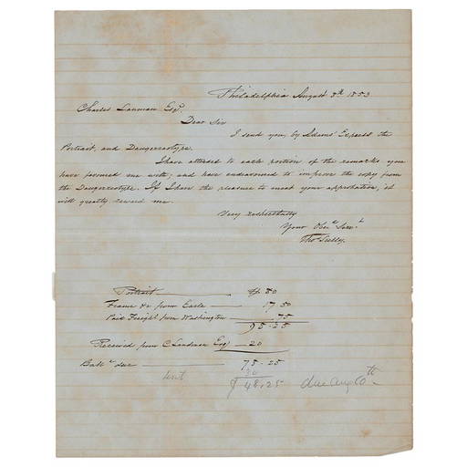 Thomas Sully Autograph Letter Signed - Sep 14, 2022 | RR Auction in MA
