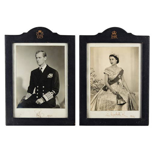 Queen Elizabeth Ii And Prince Philip Signed Photographs