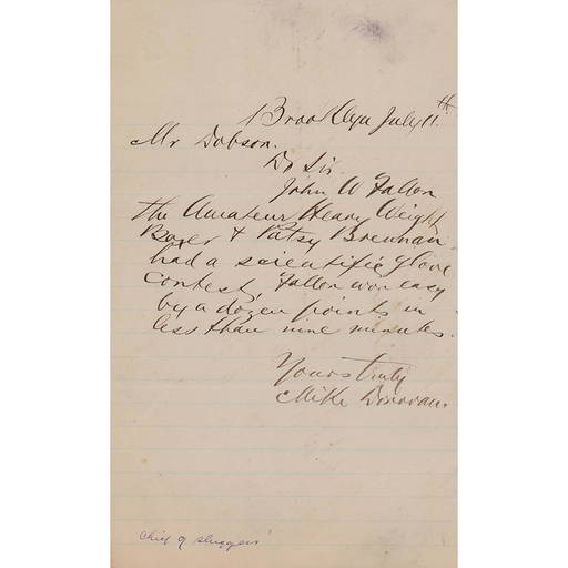 'professor' Mike Donovan Autograph Letter Signed