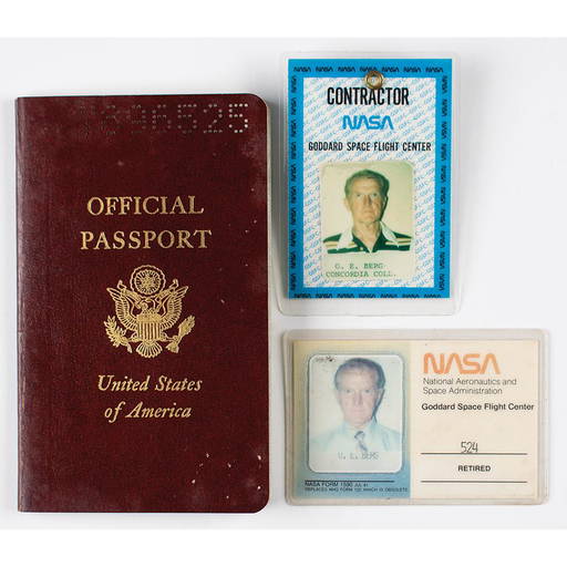 Otto Berg's Passport and NASA Badges (#0048) on Dec 15, 2022 | RR ...