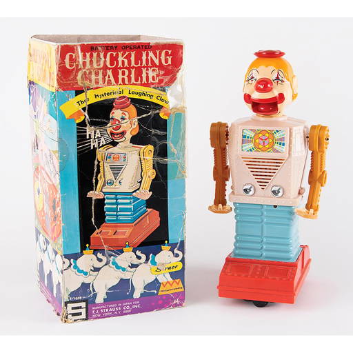 Vintage Chuckling Charlie Clown Robot by Straco from the collection of ...