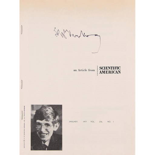 Stephen Hawking Signed Offprint Article - Dec 15, 2022 | RR Auction in MA