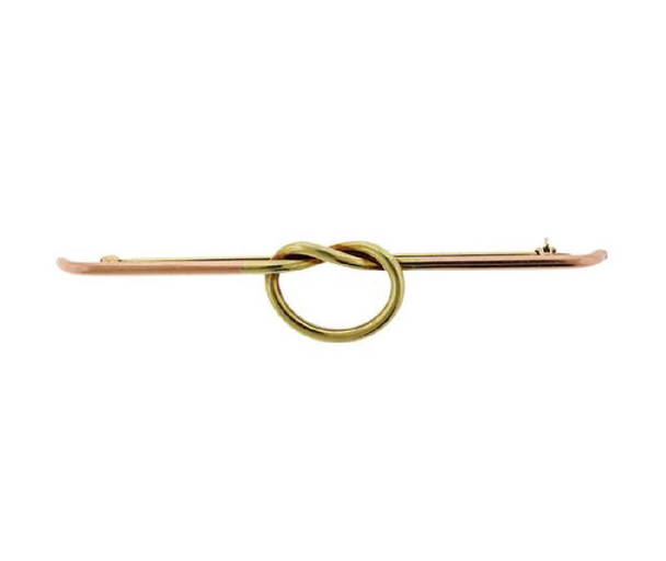 Udall & Ballou 14k Gold Knot Brooch Pin