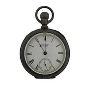 Great Antique Coin Silver Pocket Watch Hand Painted Porcelain Breguet ...