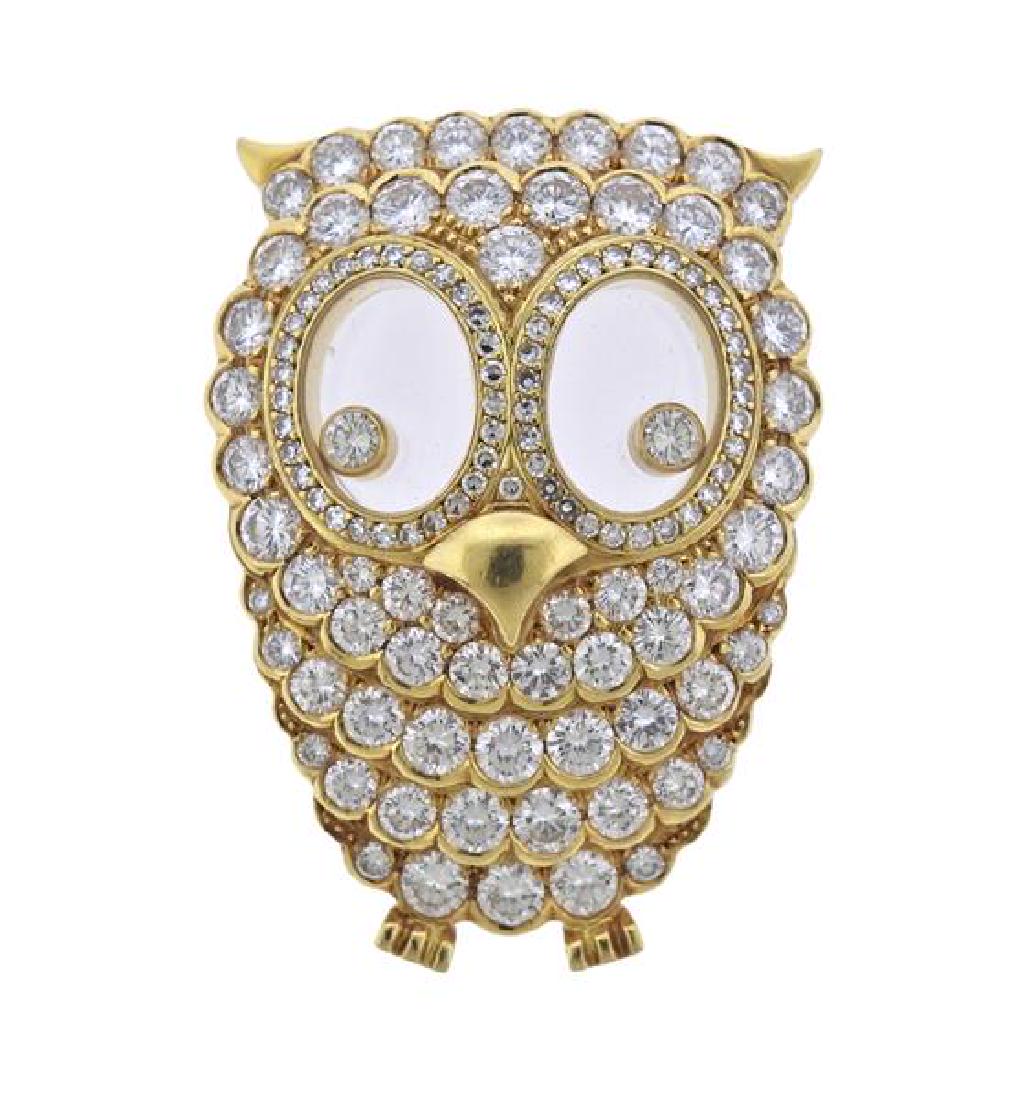 Chopard 18K Gold Diamond Owl Slide Pendant