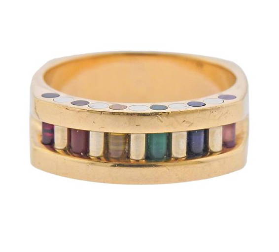 Cylettes 14k Gold Multi Color Gemstone Ring
