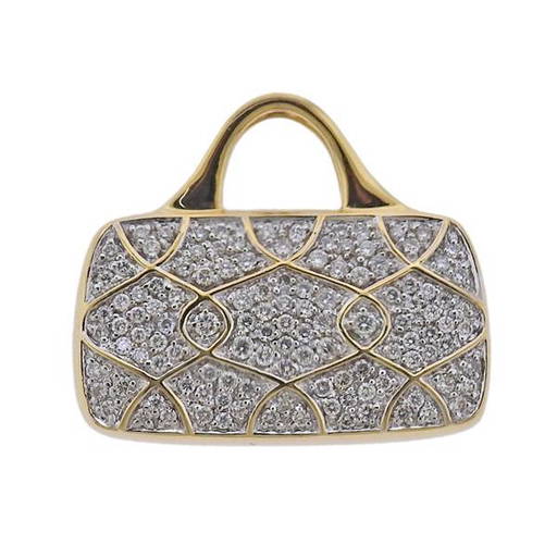 Mirabelle 18k Gold Diamond Purse Slide Pendant