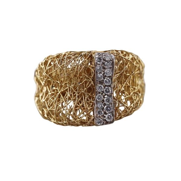 Orlando Orlandini 18k Gold Diamond Ring Auction