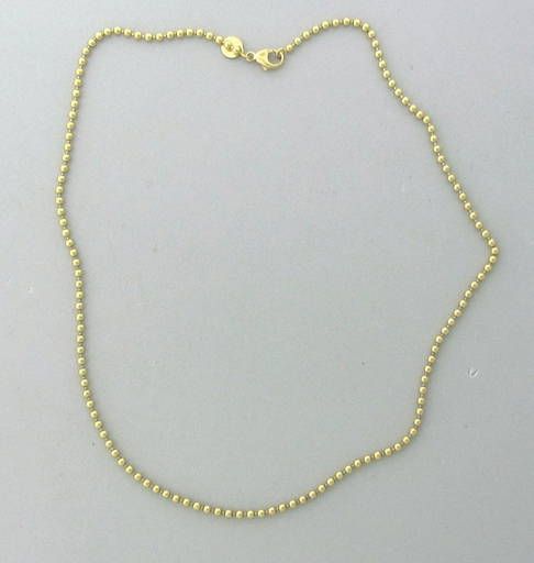 Tiffany & Co 18k Gold Beaded Chain Necklace