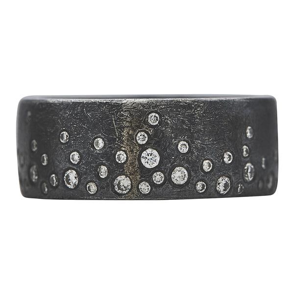 Tom Reed Sterling Silver Scattered Diamond Band Ring Auction