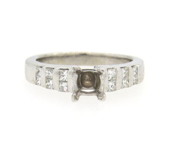 Modern Platinum Diamond Engagement Ring Setting