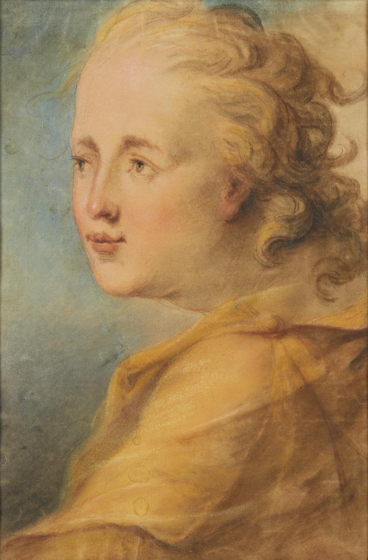 Francois Boucher Circle Of. Portrait Of A Young In Profile.