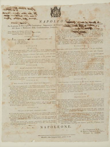 Napoleonic Edict Of 17 January 1812, Issued On Behalf Of The Emperor ...