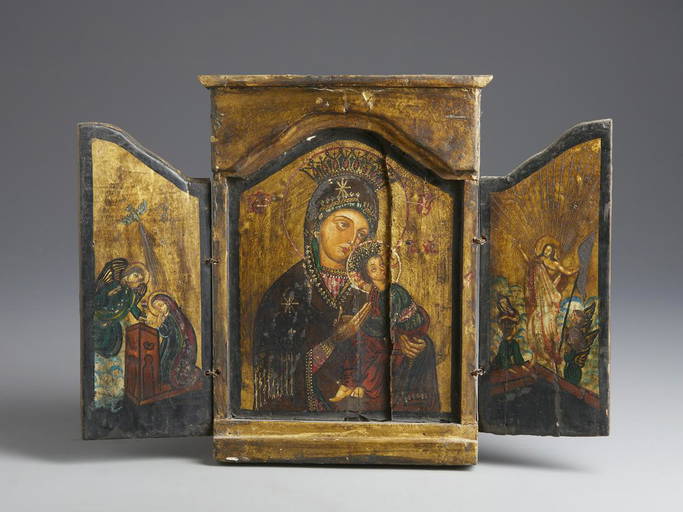 Icona Russa Travel Icon Depicting Our Lady Of Perpetual Help.