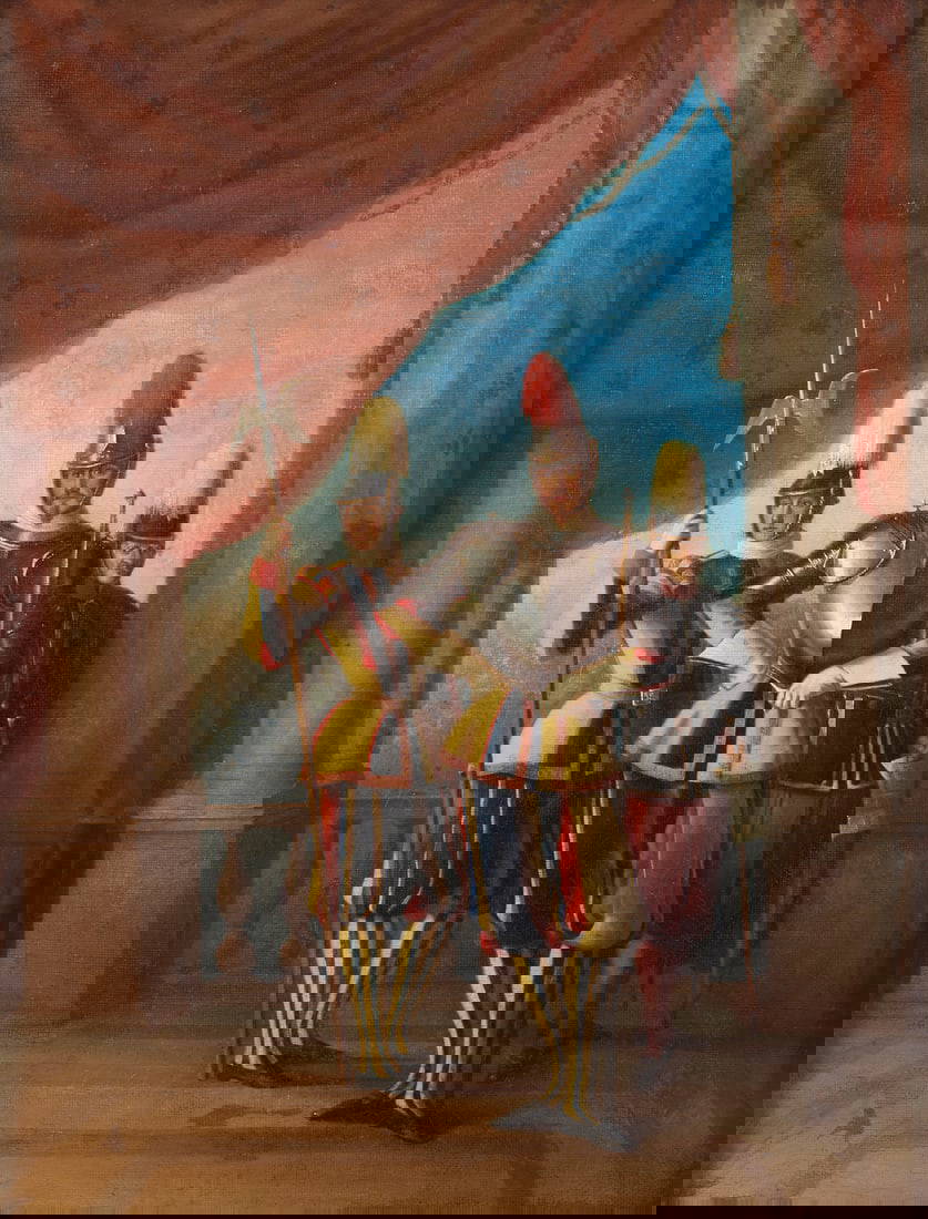 Artista Italiano Del Xix Secolo Swiss Guards Officer In Full Uniform ...