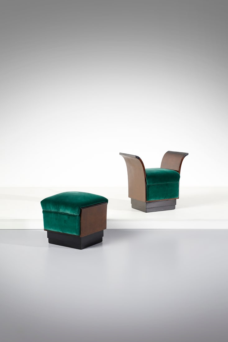 Marcello Piacentini Two Stools Execution By Fratelli Gamba Di Cascina ...