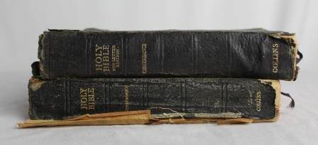 Pair Of Vintage Bibles Entitled Concordance By Collins