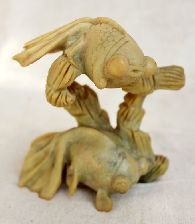 Chinese Carved Jade Koi Fish Sculpture - May 16, 2013 | Revolving Vault ...