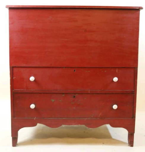 Syracuse Ny Primitive Red Paint Mule Chest