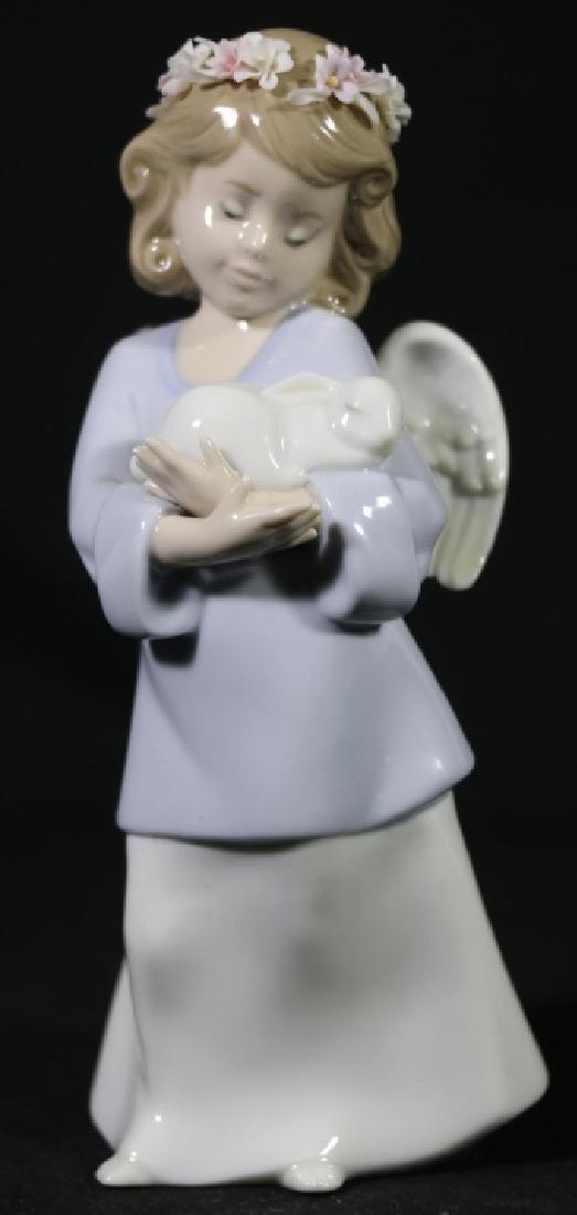 Lladro French Porcelain Angel Holding Rabbit
