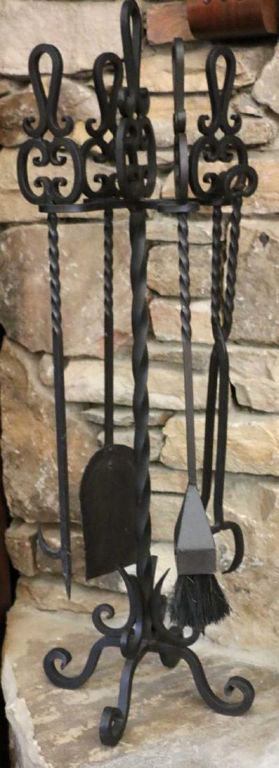 WROUGHT IRON FIREPLACE TOOL SET