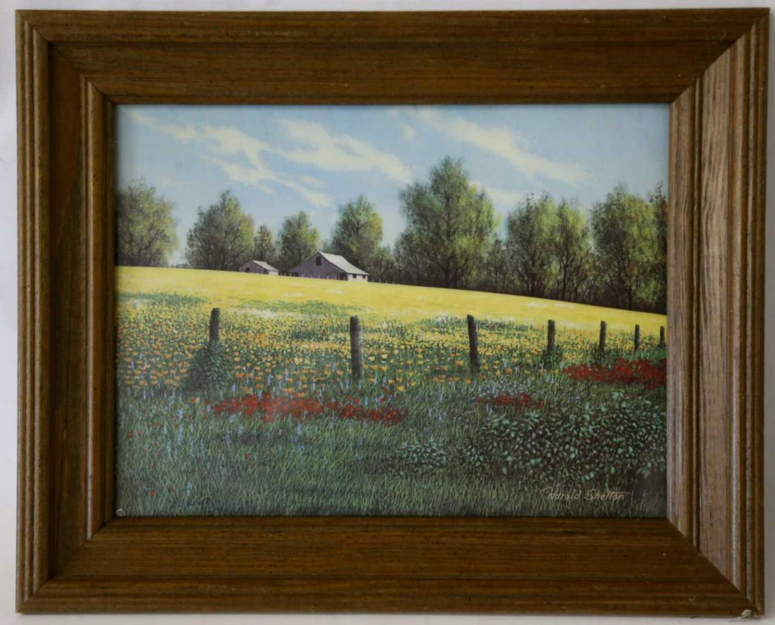 Harold Shelton (american 1918 99) Oil On Board