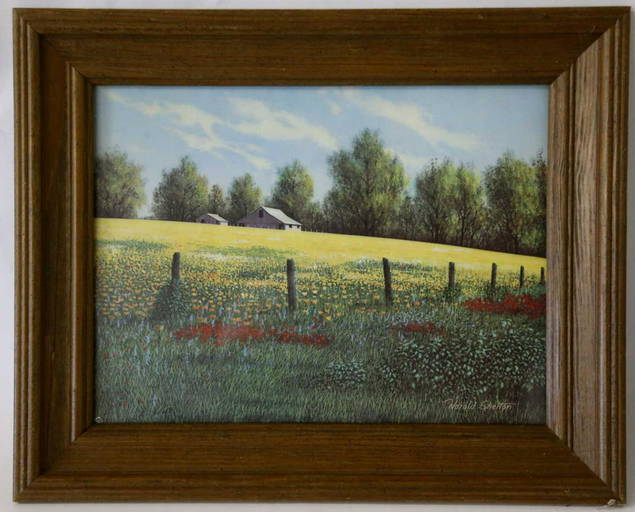 Harold Shelton (american 1918 99) Oil On Board