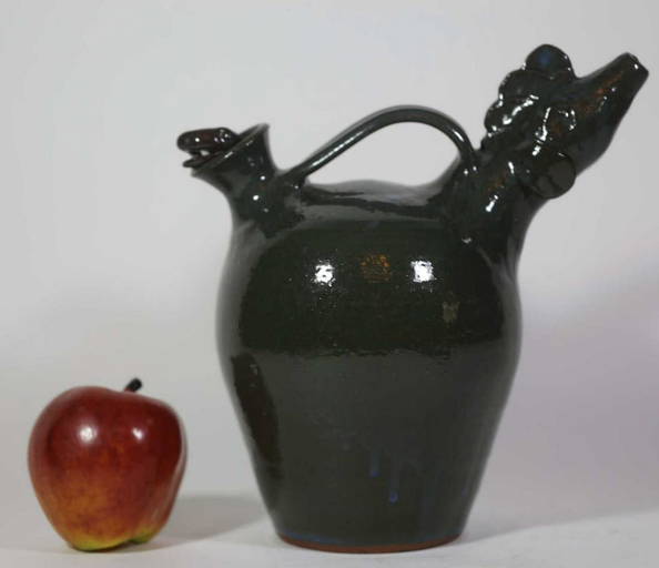 Jack T. Maness Folk Art Pottery Snake Jug