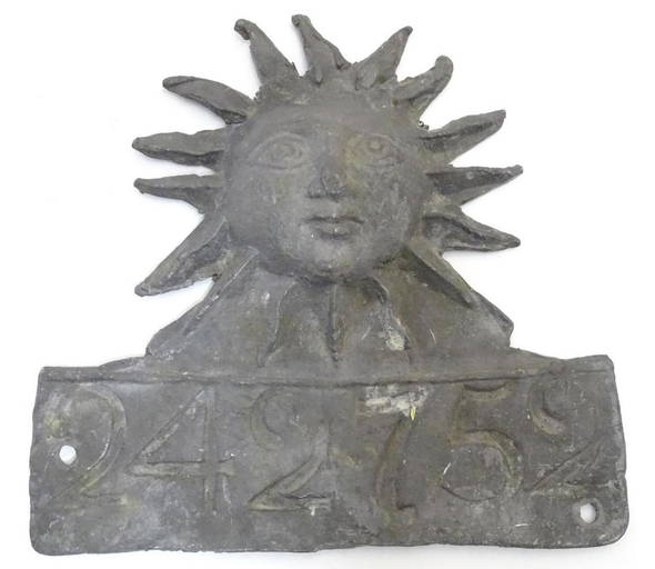 A Victorian Lead Sun Alliance Firemark Insurance Plaque