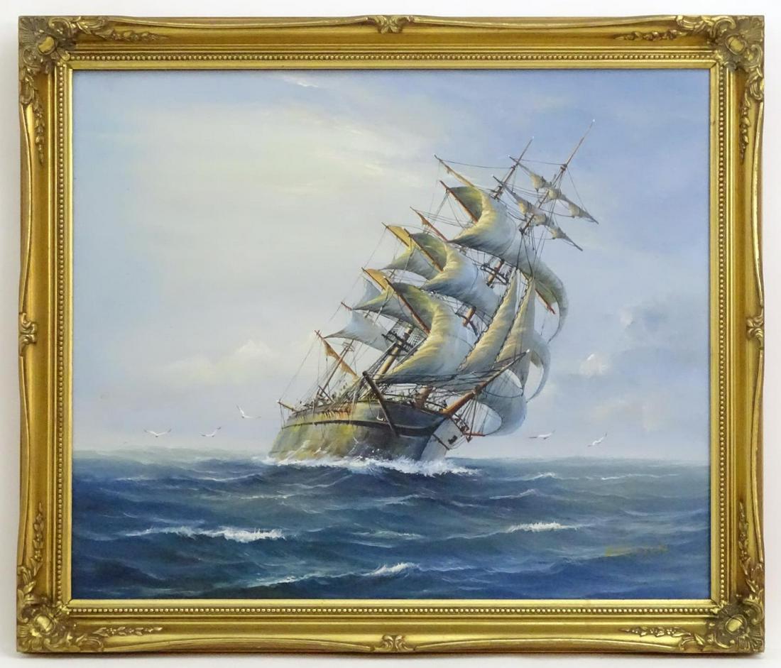 For Auction: Alan Fulton, 20th century, Oil on canvas, A clipper (#1777 ...