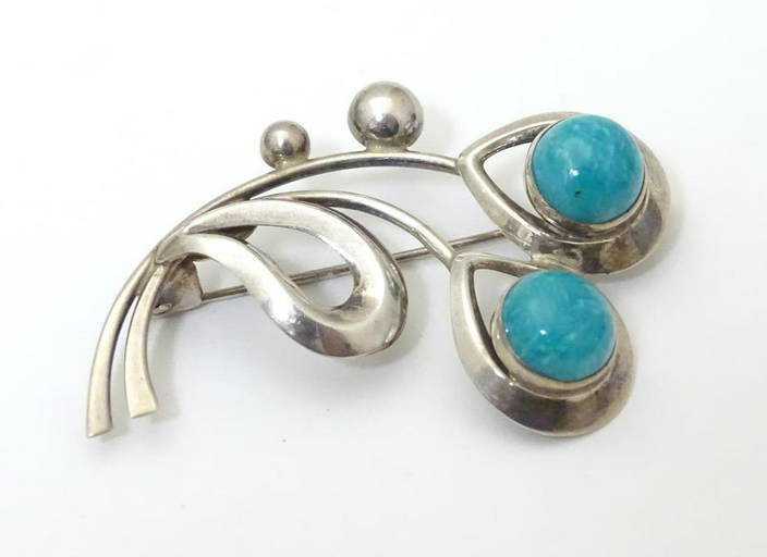 Scandinavian Jewellery: A Danish Silver Brooch Set With