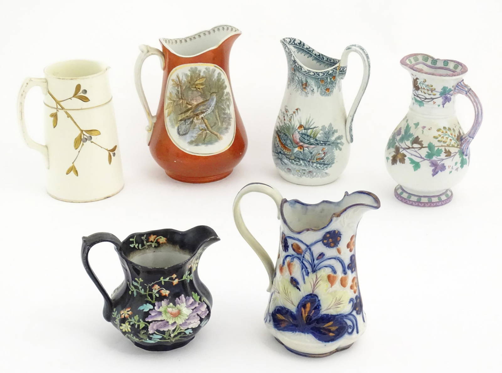 Six Assorted 19thc And Later Jugs To Include A Masons Ironstone Example ...