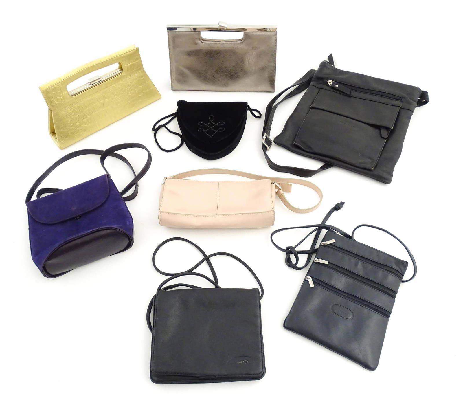 Vintage Fashion: Eight Assorted Handbags In Various Colours, To Include ...